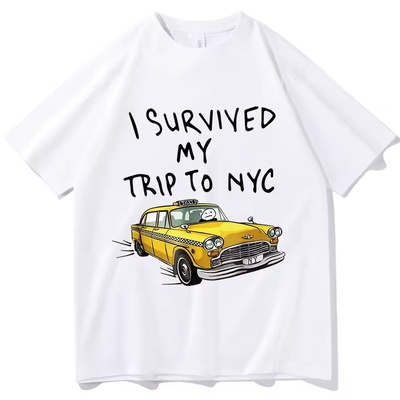 I Survived My Trip Nyc 蜘蛛侠英雄归来荷兰弟同款纯棉T恤短袖
