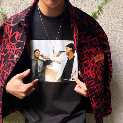 喋血双雄周润发人物印花短袖t恤