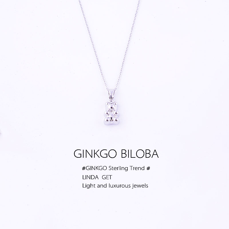 925纯银小熊项链毛衣链女夏百搭2022年新款ins嘻哈小众设计锁骨链_虎窝淘