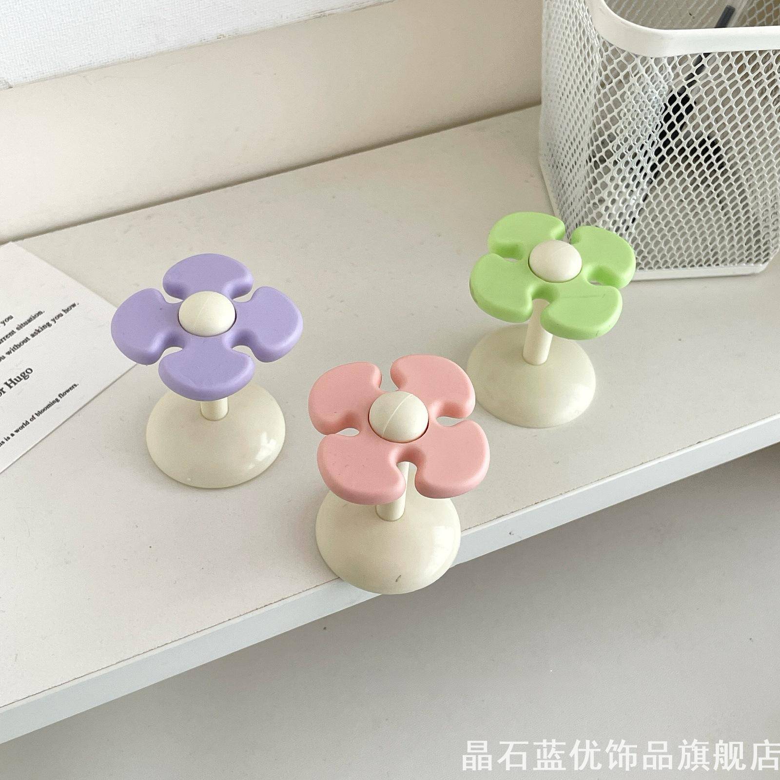小户型桌面收纳花朵吸盘线夹多卡位设计整理充电线耳机线不杂乱