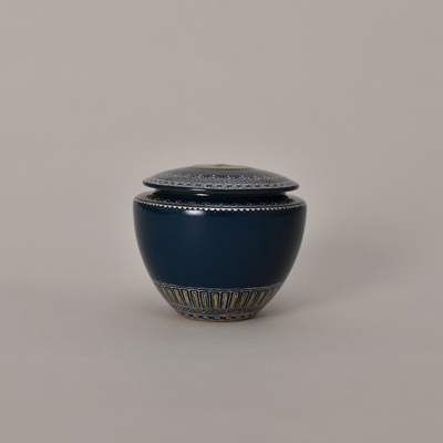 景德镇云泊碧城金银彩鸡心茶叶罐中式茶室空间手工手绘陶瓷罐