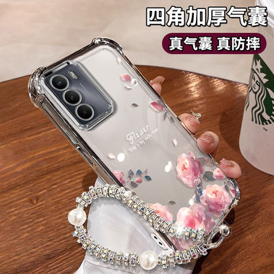 适用真我系列环绕玫瑰手机壳