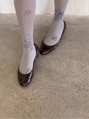 nah灰色花卉丝袜显瘦薄款连裤袜晕染感印花天鹅绒打底微透古早ins