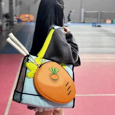 原创潮包新品萝卜包大容量托特包女运动羽毛球网球拍包可爱单肩包