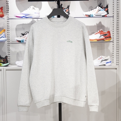 李宁男子圆领宽松套头卫衣