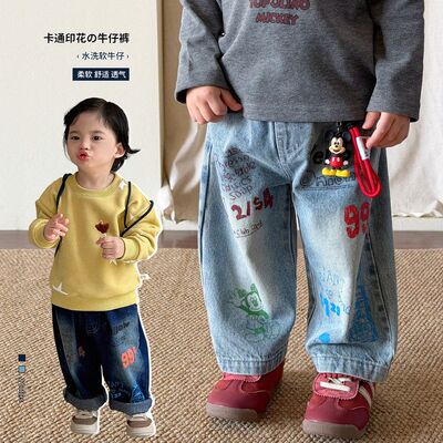3.16新款上新）男童裤子春装2026新款洋气儿童牛仔裤婴儿宝宝长裤