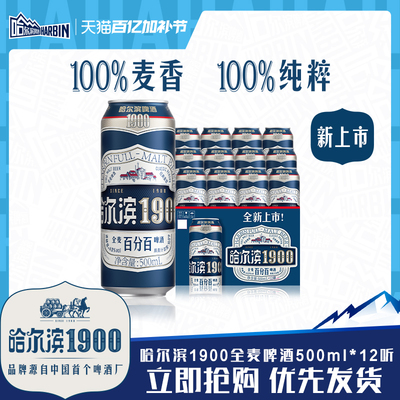 哈尔滨1900全麦啤酒500ml×12听