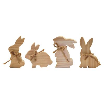 4 Pieces Easter Wooden Bunny Classroom Decor DIY Easter Rabb