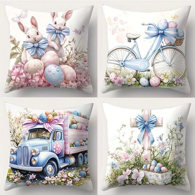 Easter celebration pillowcase modern style cute bunny eggs a