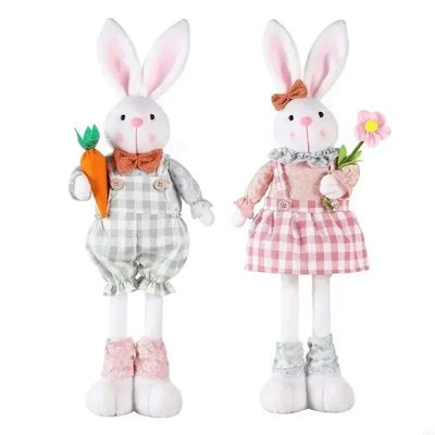 NEW 0XXA Easter Rabbit Figures Legged Easter Rabbit Figurine