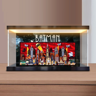 灯箱款展示盒适用高达76271蝙蝠侠动画版哥谭市模型亚克力防尘罩