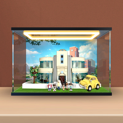 适用奇妙积木Keeppley玩具名侦探柯南阿笠博士的家透明回灯展示盒