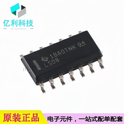 SN74LS08DR SOIC-14 丝印LS08 四通道 2输入正与门芯片