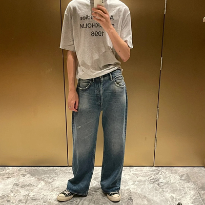 vintage全日本制进口微喇牛仔裤