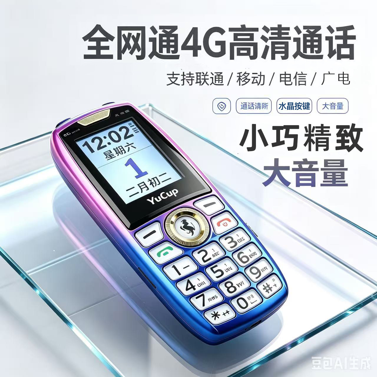 迷你小手机老年机全网通4G老人手机大音量无拍照耐用超长待机学生