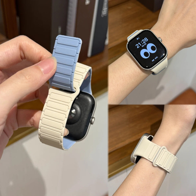 适用红米Watch6/5一体二代三株硅胶磁吸表带小米9Pro8Pro高级夏天