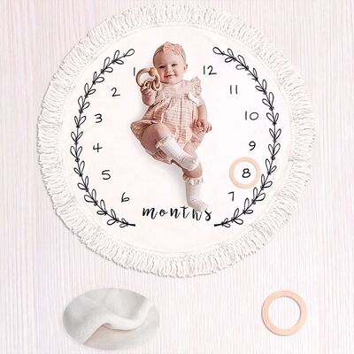 Ylsteed Flannel Month Milestone Blanket Baby First Year Cale