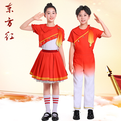 国庆阅兵儿童合唱演出服中小学生爱国朗诵表演服红歌男女童演讲服