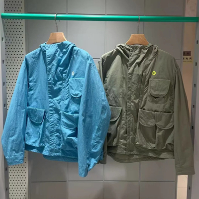 素然工装风连帽防水宽松短外套