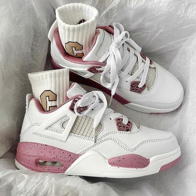 aj4板鞋水泥粉运动鞋女气垫篮球鞋新款空军.一号情侣同款休闲男鞋