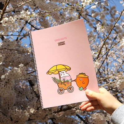 pinkfoot 胡萝卜朋友们线圈格子笔记本 grid note