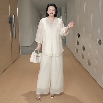 MsShe大码女装上衣刺绣天丝