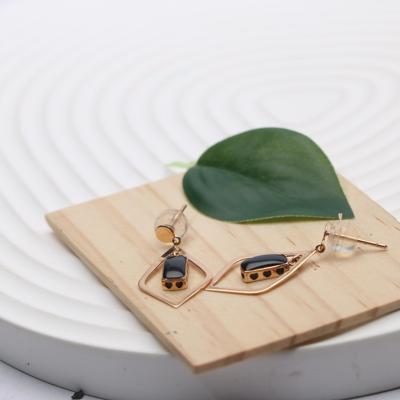 缅禄天然翡翠墨翠耳坠