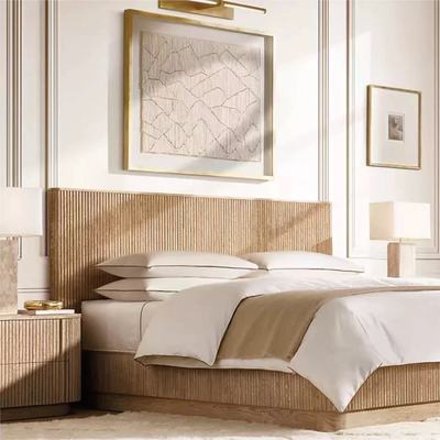 RH美式全实木竖条纹现代简约定制主卧床法式复古1.8米 床家具定制