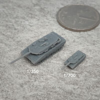 豹2A6坦克 树脂白模 1/350/700坦克战车微缩模型 TK082