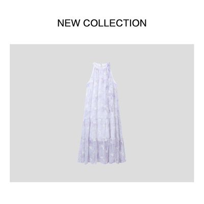 温柔紫色无袖连衣裙 L5526065-6065