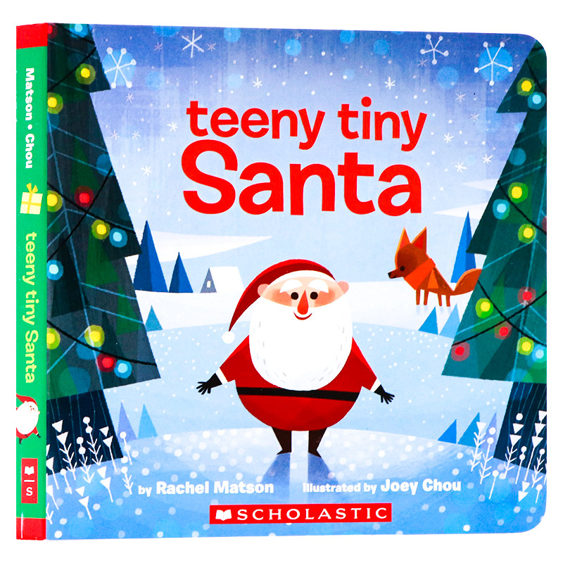 小小的圣诞老人 英文原版绘本 Teeny Tiny Santa 圣诞节纸板书绘本 儿童纸板触摸书翻翻书 Rachel 低幼英语启蒙 睡前读物_虎窝淘