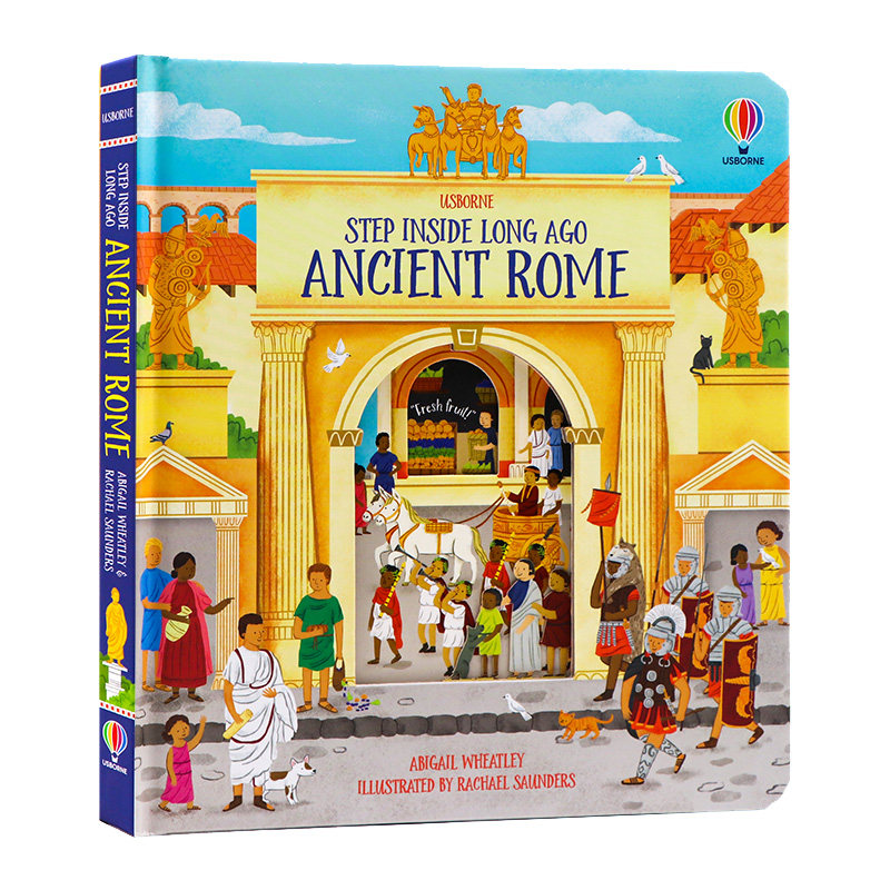 Usborne出品走进古罗马 Step Inside Ancient Rome英文原版绘本罗马帝国科普启蒙认知早教英语启蒙洞洞纸板书翻翻书儿童 ...