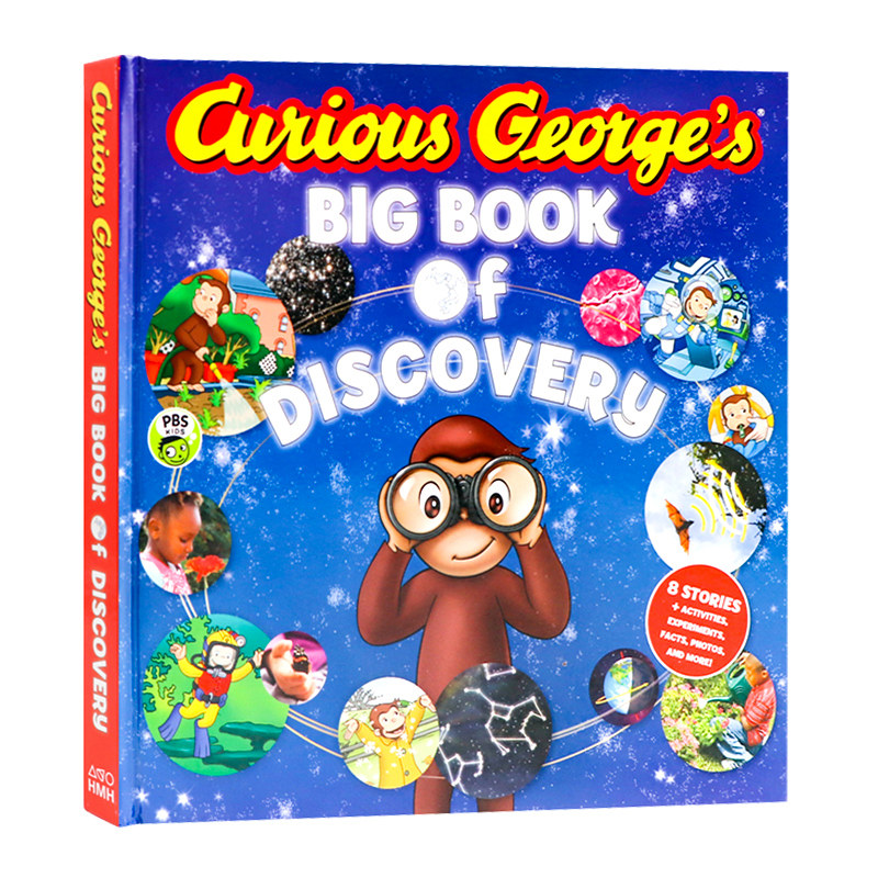 好奇猴乔治英文原版绘本 Curious George's Big Book of Discovery精装绘本百科知识儿童图画故事书英语启蒙认知_虎窝淘