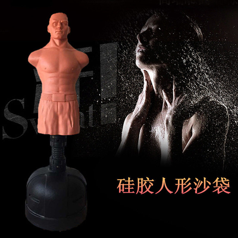 跨境出口拳击硅胶人形靶假人靶跆拳道训练脚靶立式人形沙袋不倒翁