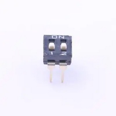 NDI-02H-V 2位 raised actuator 插件 插件,P=2.54mm 拨码开关