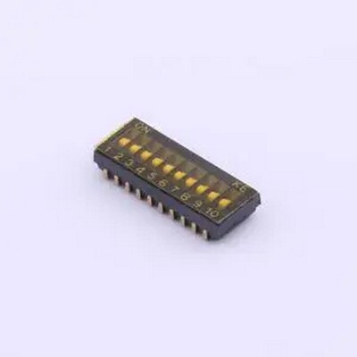 DSHP10TJGET 1.27mm 10位贴片拨码开关(J脚) SMD,P=1.27mm 拨码开