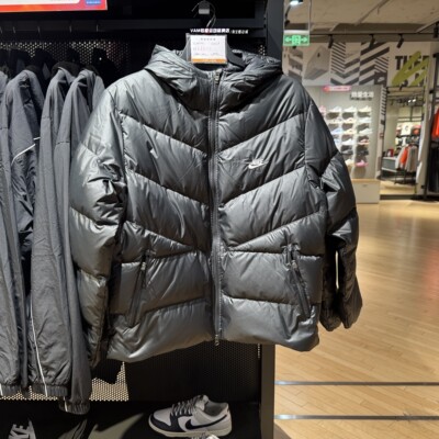 Nike耐克羽绒服男子2025冬季运动防风连帽外套黑色HQ7791-011-061