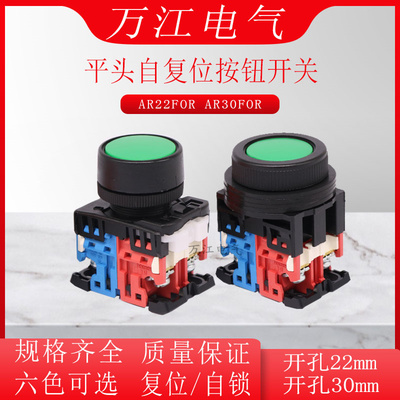 富士型平头复位按钮开关圆形自锁