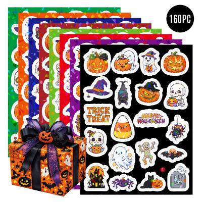 Halloween Stickers Flat Laser Glitter Holiday Decoration Vin