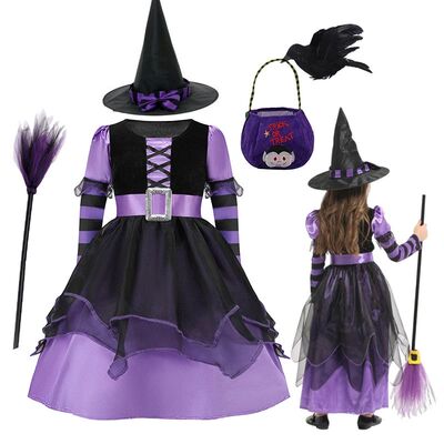 Halloween Vampire Costume for Kids Girls Devil Witch Gothic