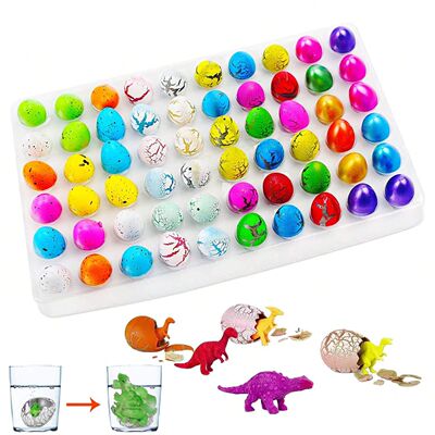60 PCS Dinosaur Eggs, Grow in Water Easter Basket Stuffers,