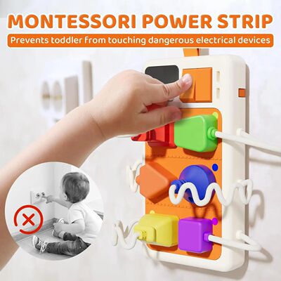 Montessori Sensory Toys Plug Outlet Busy Board Toy with Ligh