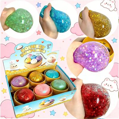 New 1-12pcs Glitter Dumpling Glitter Dumpling Squishy with B