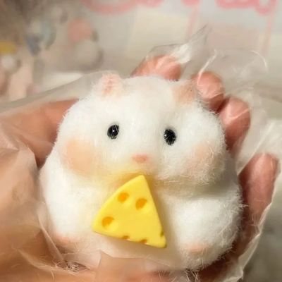 Taba Squishy Toy Mushy Silicone Mochi Toy Fuzzy Cute Hamster