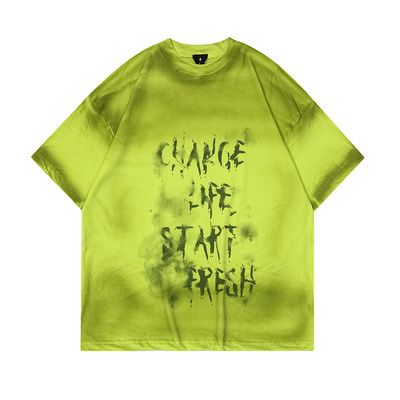 喷绘消逝文明主题印花短袖