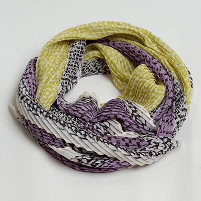 春夏秋印花欧美女压绉围巾三角巾