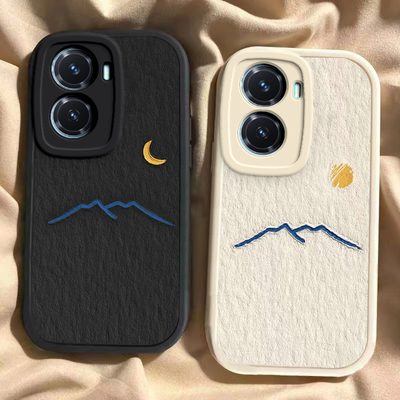 适用vivoY77手机壳vivoY77e高级VIVOY77情侣款个性VIVOY77E简约个性全包式防摔清新硅胶软壳耐脏太阳月亮高山