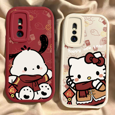 适用于vivoX27手机壳vivoX27Pro新款V1829A全包防摔保护套x27pro情侣新年款中国风vivi凯蒂猫帕恰狗专用外壳