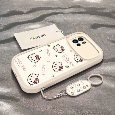 适用于iQOO9手机壳iQOO9Pro新款全包防摔V2171A保护套vivo男女款iqoo9Pro简约可爱彩色凯蒂猫头vivi专用外壳