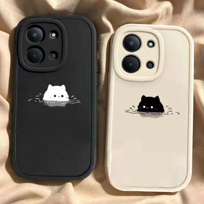 适用于红米15R手机壳新款25057RA09C全包防摔泡汤猫猫保护套Redmi15r可爱男女款简约小众ins风Xiaomi专用外壳